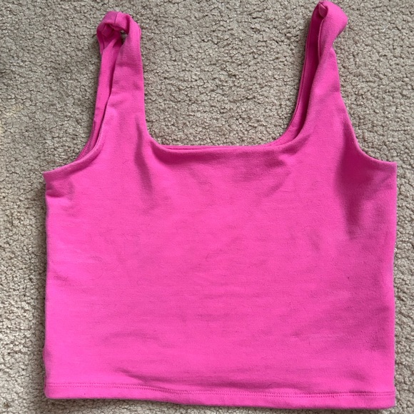 Tops | Barbie Pink Square Neckline Top | Poshmark